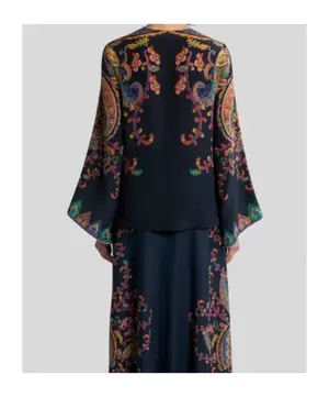 Etro Paisley Print Long Sleeve T-shirt - Blue