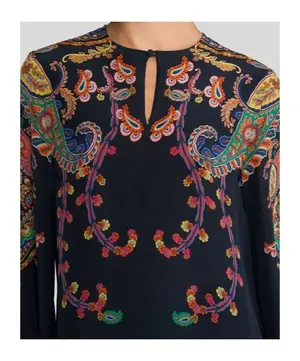 Etro Paisley Print Long Sleeve T-shirt - Blue