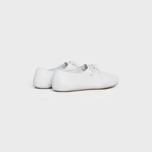 Celine Ballet Lace-up Shoes In Lambskin - White