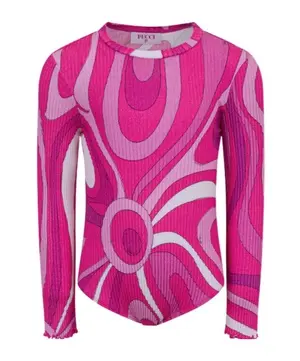 Emilio Pucci Printed Long Sleeve Bodysuit