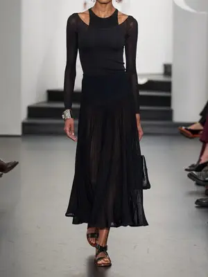 Ralph Lauren Celia Pleated Knitted Skirt