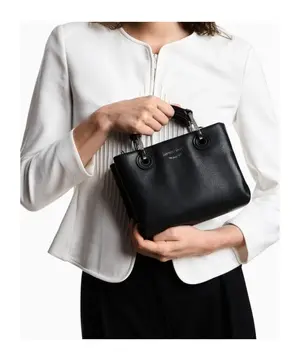 Emporio Armani Logo Lettering Top Handle Bag - Black