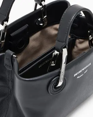 Emporio Armani Logo Lettering Top Handle Bag - Black