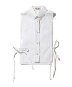 Miu Miu Sleeveless Side-tie Shirt - White