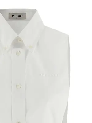 Miu Miu Sleeveless Side-tie Shirt - White