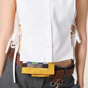 Miu Miu Sleeveless Side-tie Shirt - White