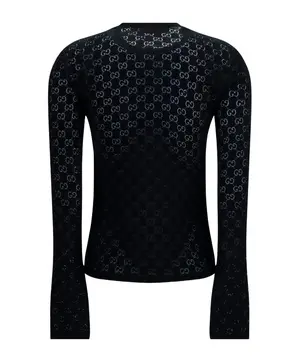 Gucci Gg Devoré Long Sleeve Top