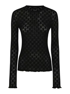 Gucci Gg Devoré Long Sleeve Top