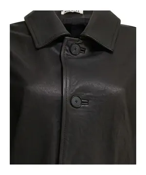 Auralee Leather Jacket With Classic Collar