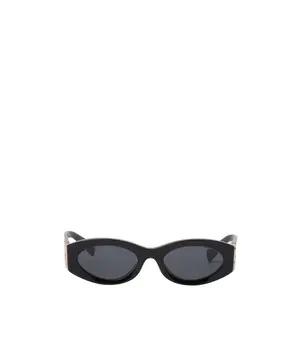 Miu Miu Miu Miu Cat Eye Sunglasses With Logo Detail Black/gray