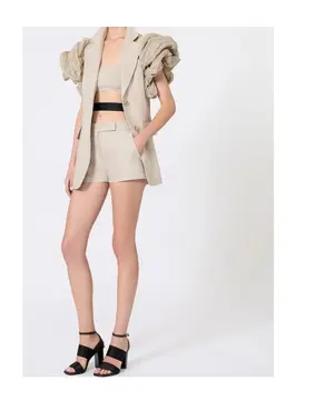 Max Mara Tailored Pleat Shorts - Sand-colored