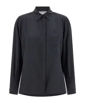 Max Mara Siamese Button-up Long-sleeved Shirt - Navy Blue