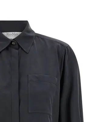 Max Mara Siamese Button-up Long-sleeved Shirt - Navy Blue