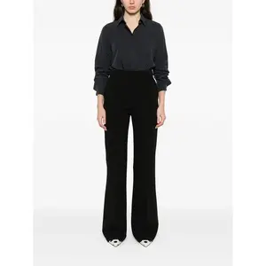 Max Mara Siamese Long-sleeved Shirt With Classic Collar - Navy Blue