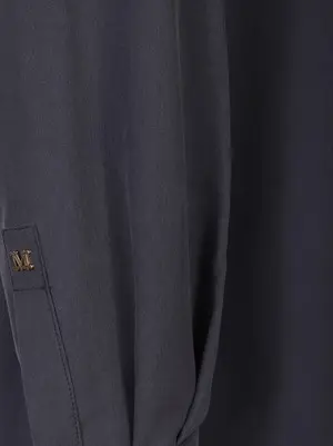 Max Mara Siamese Long-sleeved Shirt With Classic Collar - Navy Blue