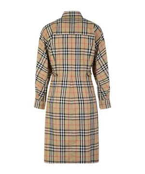 Burberry Long Sleeve Checked Shirt Dress
