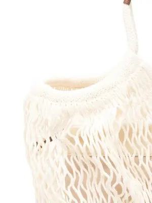 Hereu Knotted Mesh Tote Bag - White