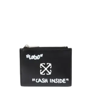Off-White Jitney Quote Zipped Bifold Wallet - Black And White