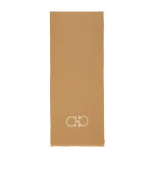 FERRAGAMO Jacquard Scarf - Camel