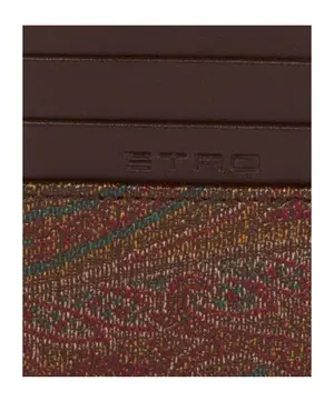 Etro Arnica Zip Card Holder - Brown