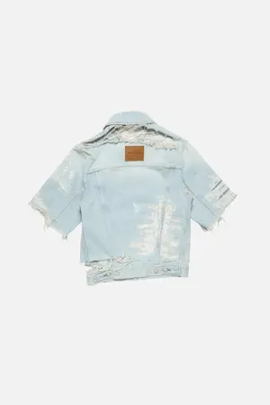 Acne Studios Distressed Denim Short Sleeve Jacket - No