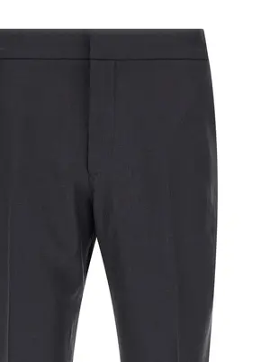 Zegna Oasi Lino Straight Leg Trousers - Black