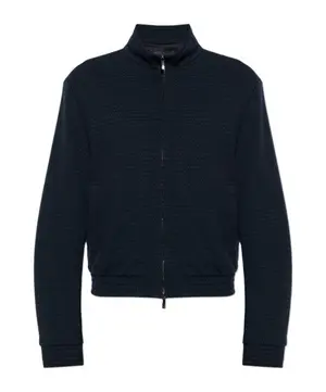 Emporio Armani Zip-up High Neck Sweatshirt - Black
