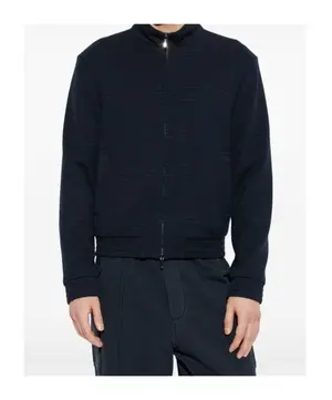 Emporio Armani Zip-up High Neck Sweatshirt - Black