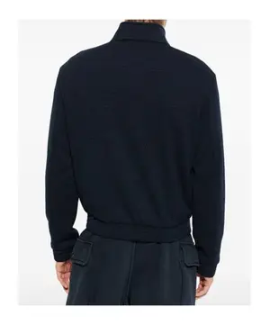 Emporio Armani Zip-up High Neck Sweatshirt - Black