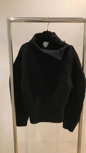 Bottega Veneta Mock Neck Ribbed Jumper