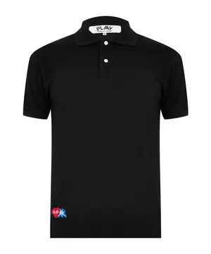 Play Comme Des Garcon Short-sleeved Polo Shirt - Black