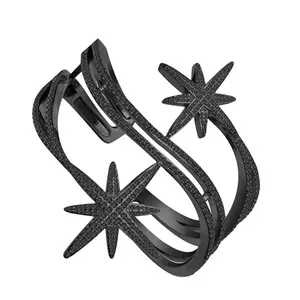 APM MONACO Double Météorites Open Bracelet - Black