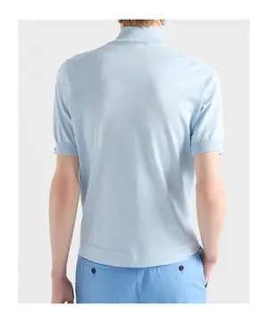 Prada Short Sleeve Mock Neck Knit Jumper