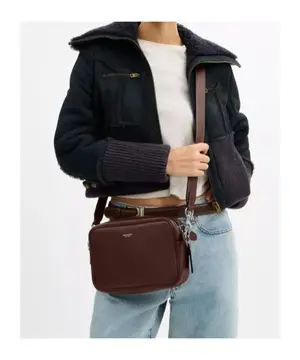 COACH Radio Camera Leather Shoulder Bag - Maple