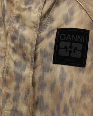GANNI Printed Nylon Flyweight Jacket With Hood - No
