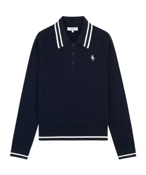 SPORTY  RICH Sporty & Rich Long-sleeved Polo Sweater