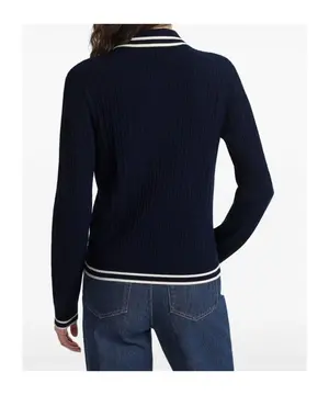 SPORTY  RICH Sporty & Rich Long-sleeved Polo Sweater