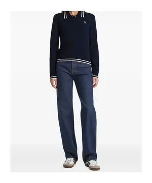 SPORTY  RICH Sporty & Rich Long-sleeved Polo Sweater