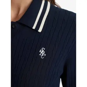 SPORTY  RICH Sporty & Rich Long-sleeved Polo Sweater