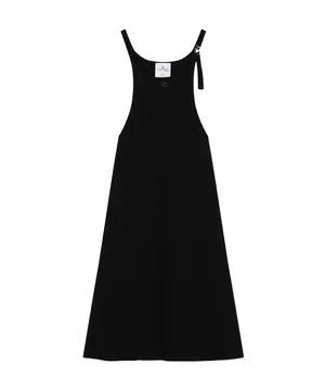 COURREGES Sleeveless Ribbed Dress With Adjustable Straps - Black