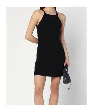 COURREGES Sleeveless Ribbed Dress With Adjustable Straps