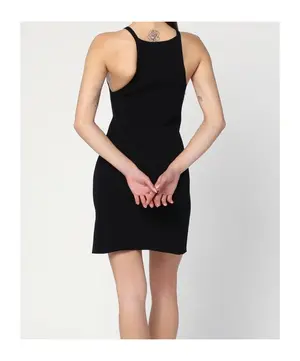COURREGES Sleeveless Ribbed Dress With Adjustable Straps
