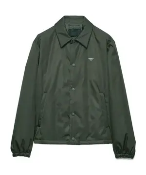 Prada Triangle-logo Button-up Coat
