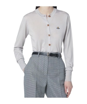 VIVIENNE WESTWOOD Logo Embroidered Knitted Cardigan - No