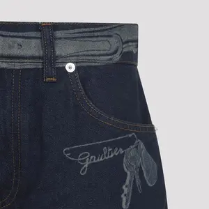 JEAN PAUL GAULTIER Printed Straight-leg Jeans