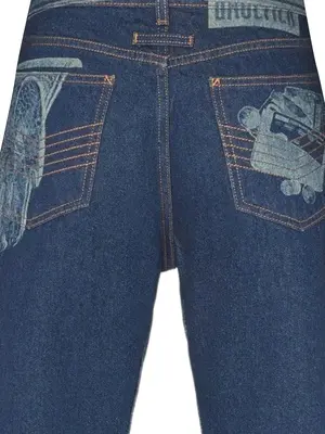 JEAN PAUL GAULTIER Printed Straight-leg Jeans