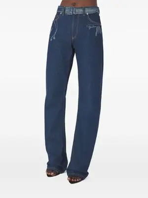 JEAN PAUL GAULTIER Printed Straight-leg Jeans
