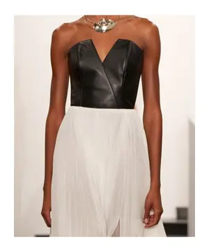 Ralph Lauren Harling Lambskin Bustier Top