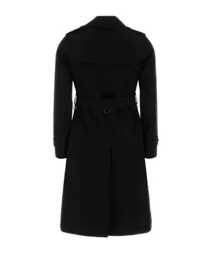 Burberry Double Breasted Belted Trench Coat - Black