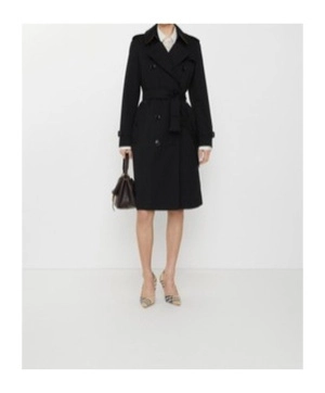 Burberry Double Breasted Belted Trench Coat - Black